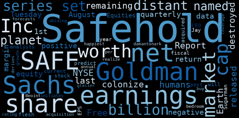 Stock Info Nets: Best Summary Graphs about Safehold