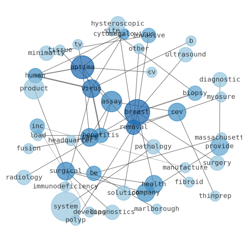 Stock Info Nets: Best Summary Graphs about Hologic